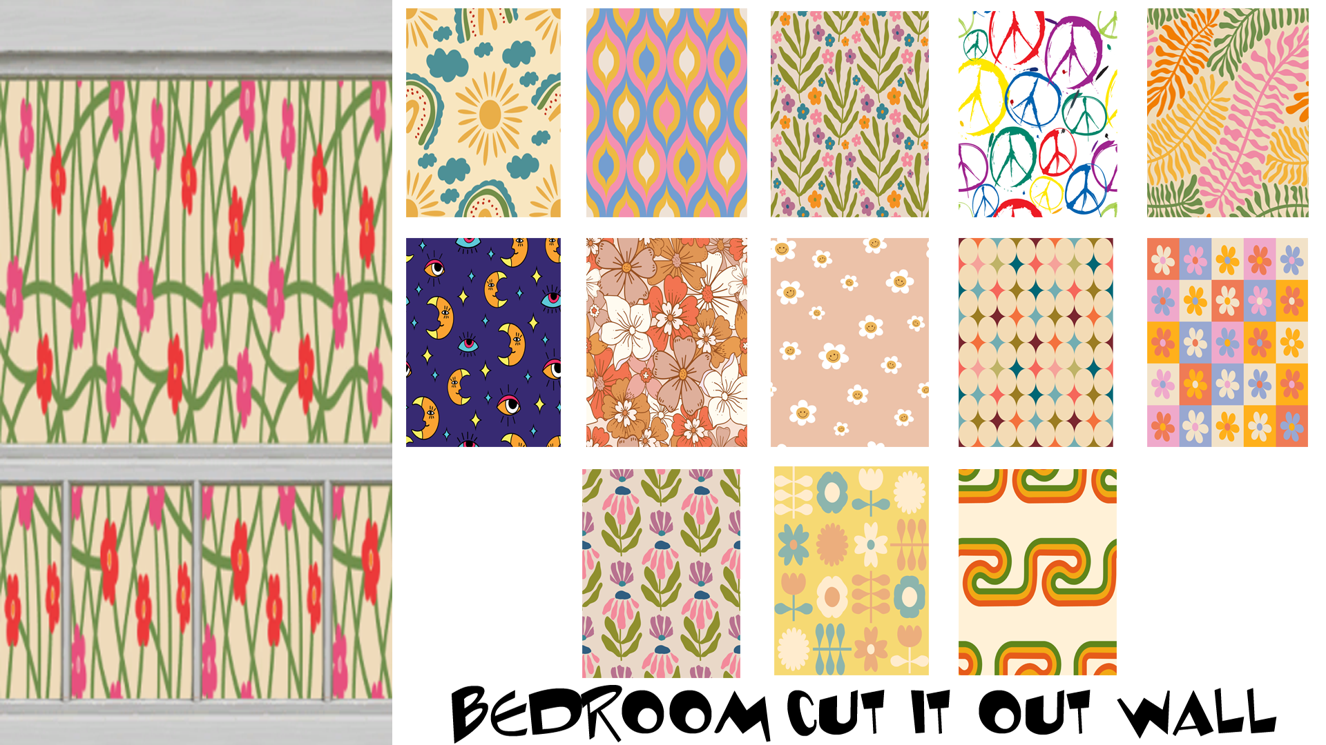 FC-Retro Bedroom- Cut It Out Wall - The Sims 4 Build / Buy - CurseForge