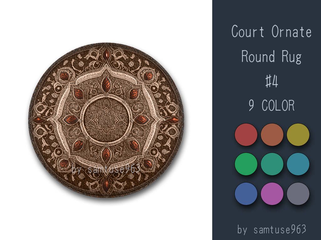 Court Ornate Round Dance Rug #4 Samtuse963 - The Sims 4 Build / Buy ...