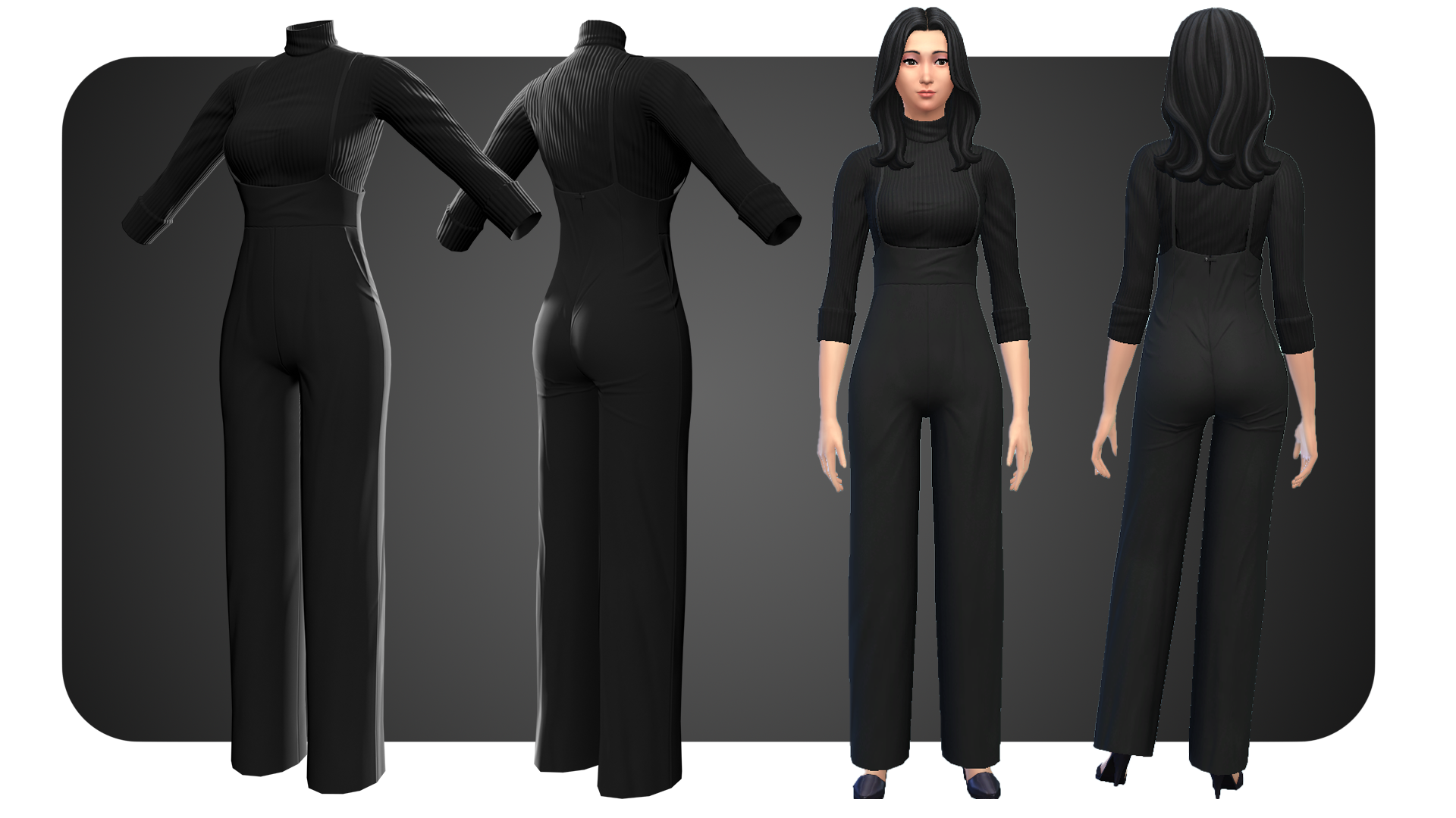 Turtleneck Apron Trousers - The Sims 4 Create a Sim - CurseForge