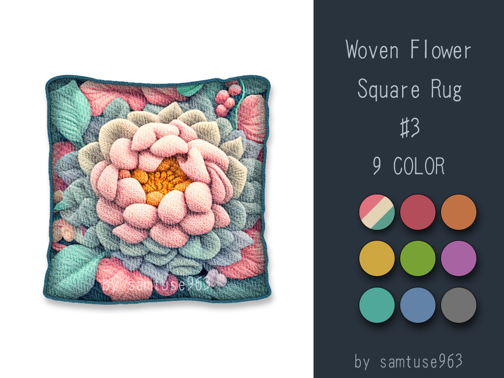 Woven Flower Square Dance Rug #3 Samtuse963 - The Sims 4 Build / Buy ...