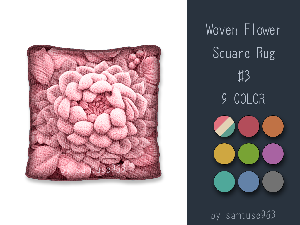 Woven Flower Square Dance Rug #3 Samtuse963 - The Sims 4 Build / Buy ...