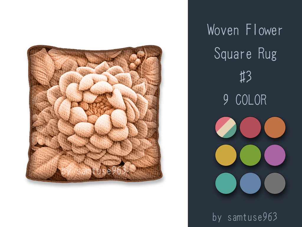Woven Flower Square Dance Rug #3 Samtuse963 - The Sims 4 Build / Buy ...