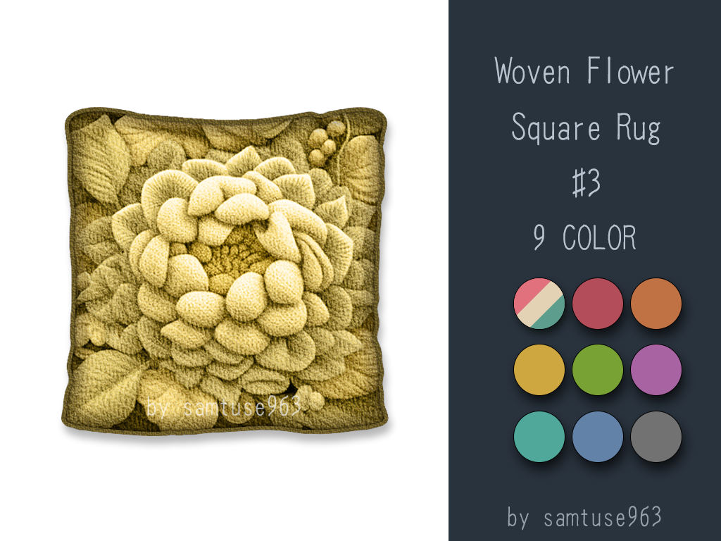 Woven Flower Square Dance Rug #3 Samtuse963 - The Sims 4 Build / Buy ...