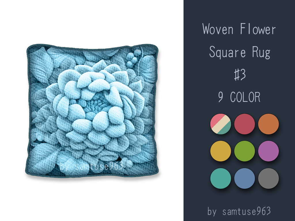 Woven Flower Square Dance Rug #3 Samtuse963 - The Sims 4 Build / Buy ...