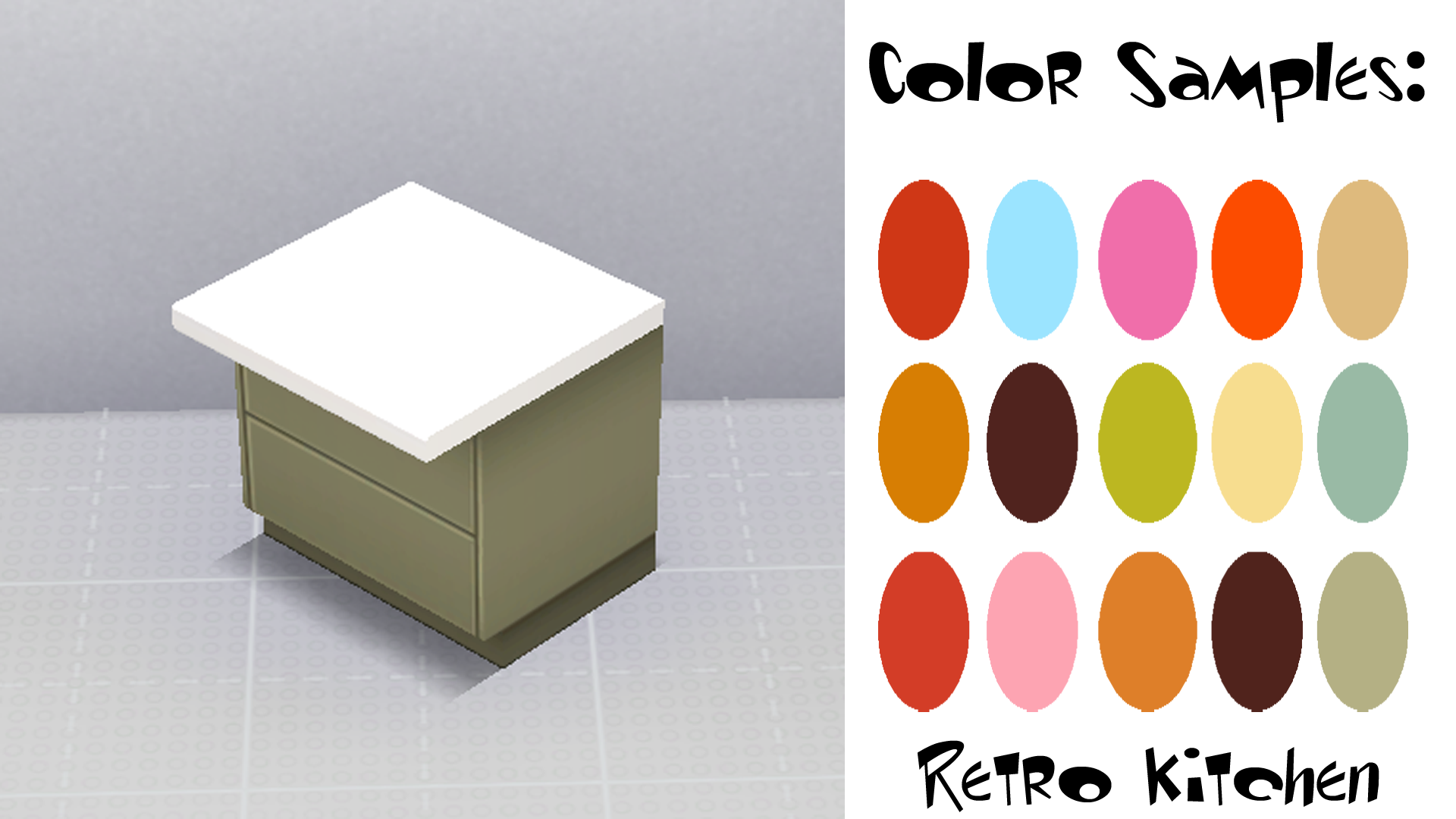 FC-Retro Kitchen-Long Counter - Gallery - The Sims 4 Build / Buy ...