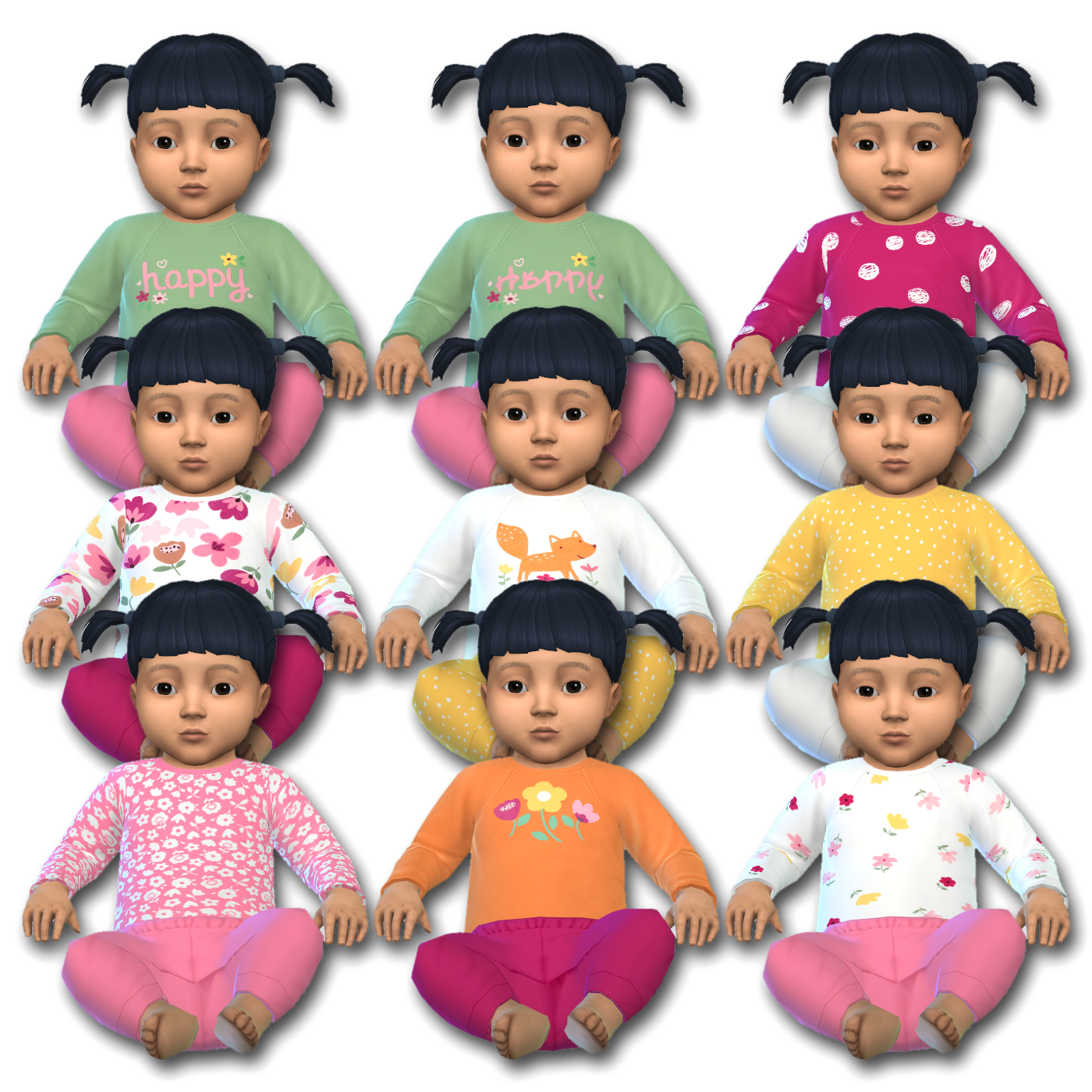 Infant Floral Fox Onesies - The Sims 4 Create a Sim - CurseForge