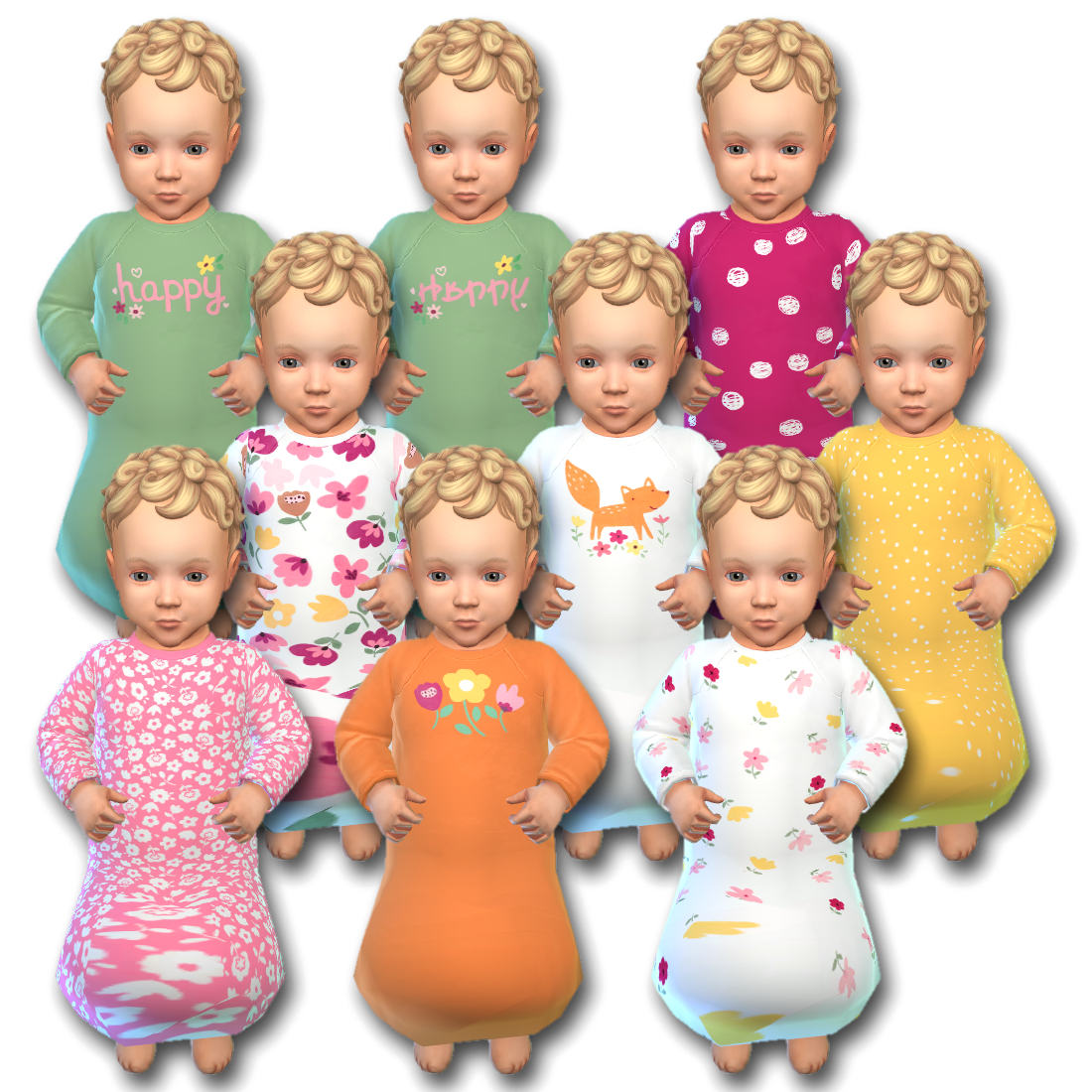 Infant Floral Fox Pajamas - The Sims 4 Create a Sim - CurseForge