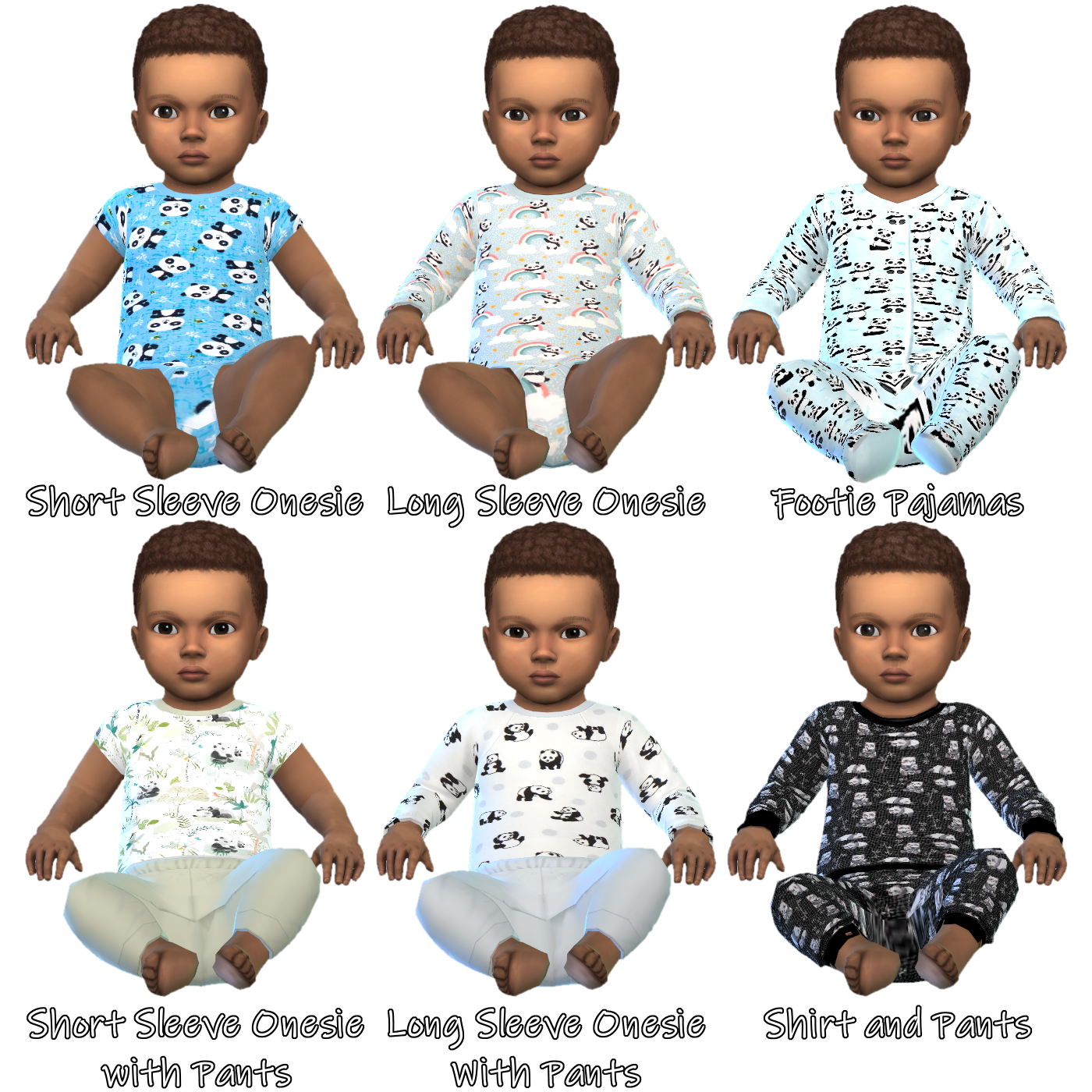 Infant Panda Pajama Set - Gallery - The Sims 4 Create a Sim - CurseForge