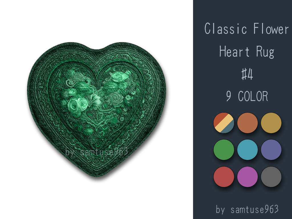 Classic Flower Heart Dance Rug #4 Samtuse963 - The Sims 4 Build / Buy ...