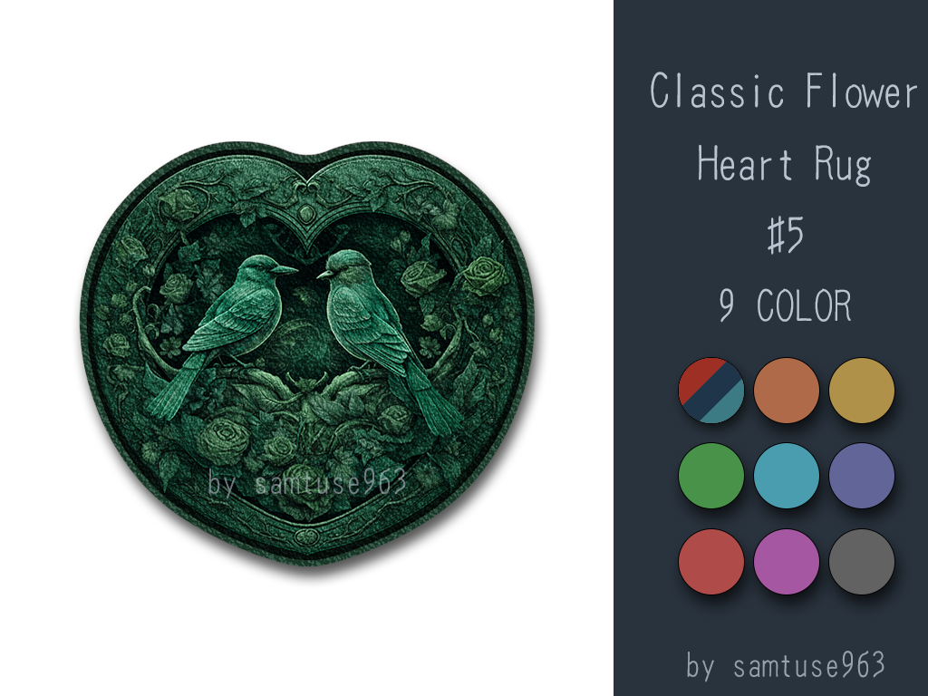 Classic Flower Heart Dance Rug #5 Samtuse963 - The Sims 4 Build / Buy ...