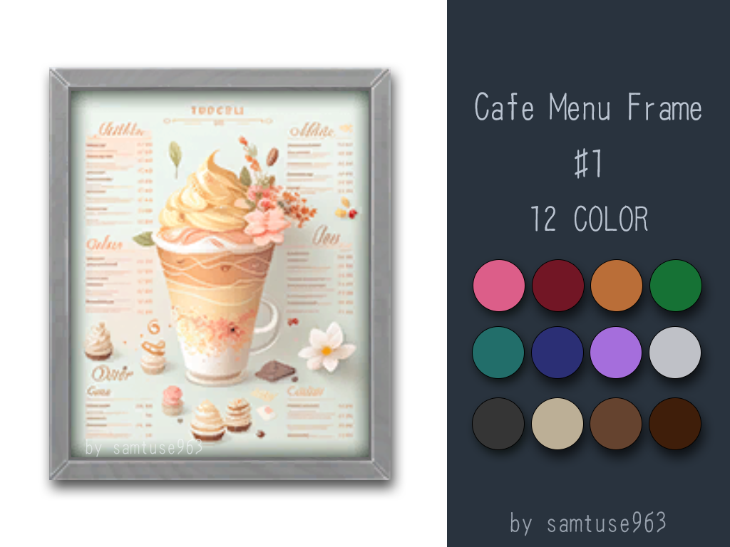 Cafe Menu Frame #1 Samtuse963 - The Sims 4 Build / Buy - CurseForge