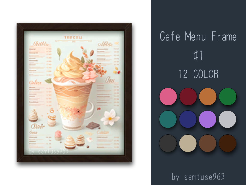 Cafe Menu Frame #1 Samtuse963 - The Sims 4 Build / Buy - CurseForge