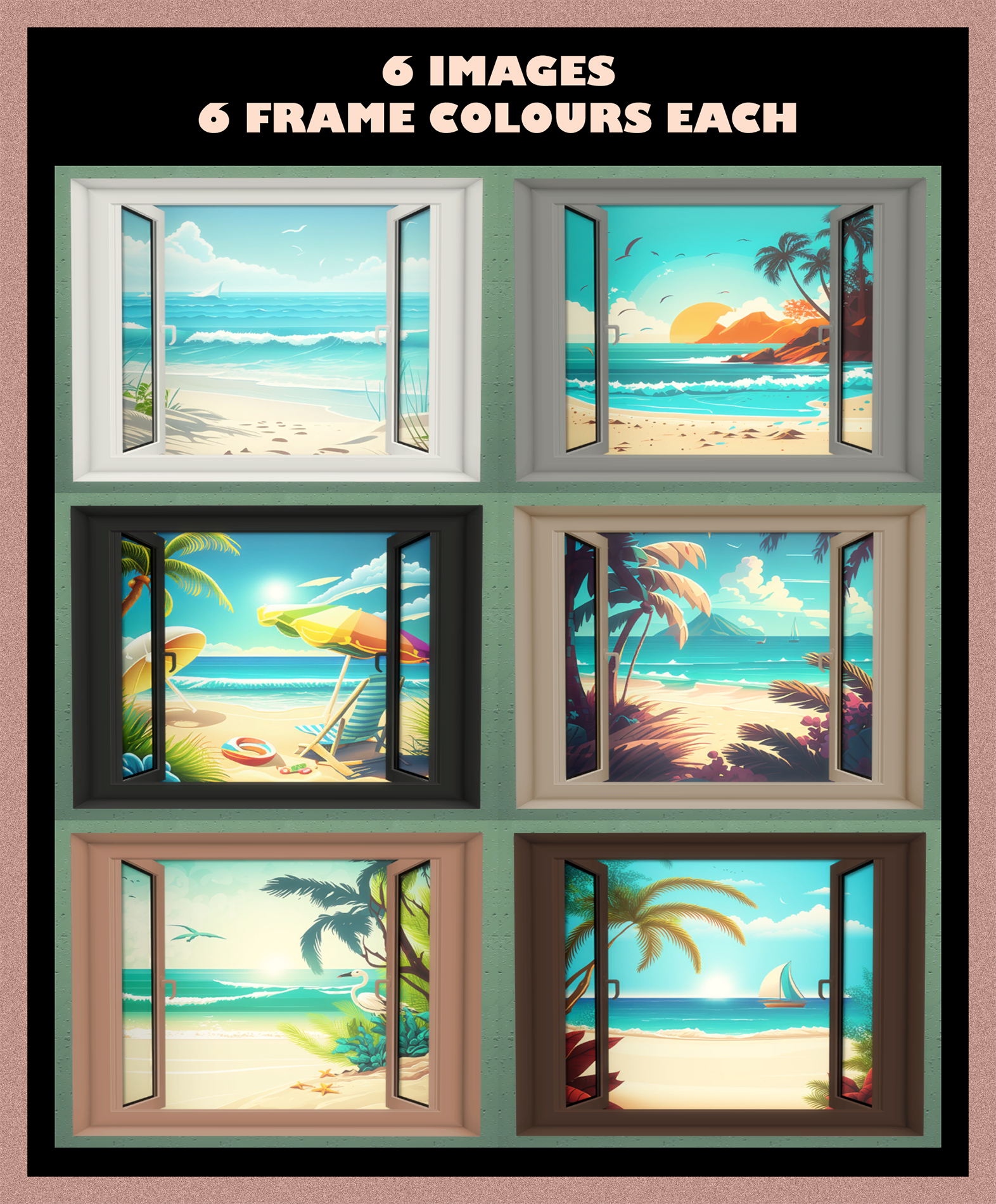 Decal Paintings - Windows - Azure Waters - The Sims 4 Build / Buy ...