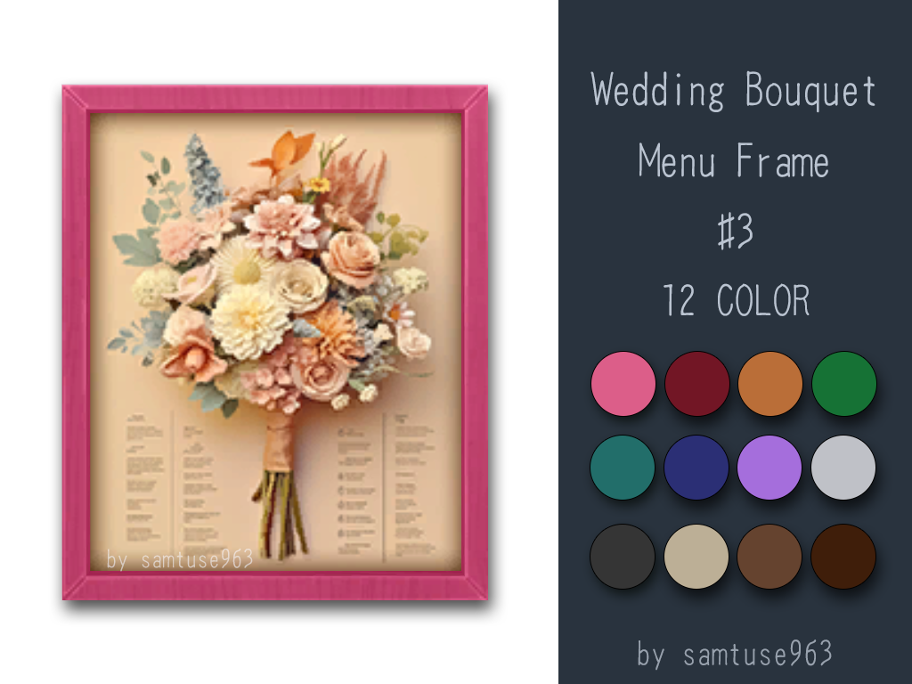 Wedding Bouquet Menu Frame #3 Samtuse963 - The Sims 4 Build / Buy - CurseForge