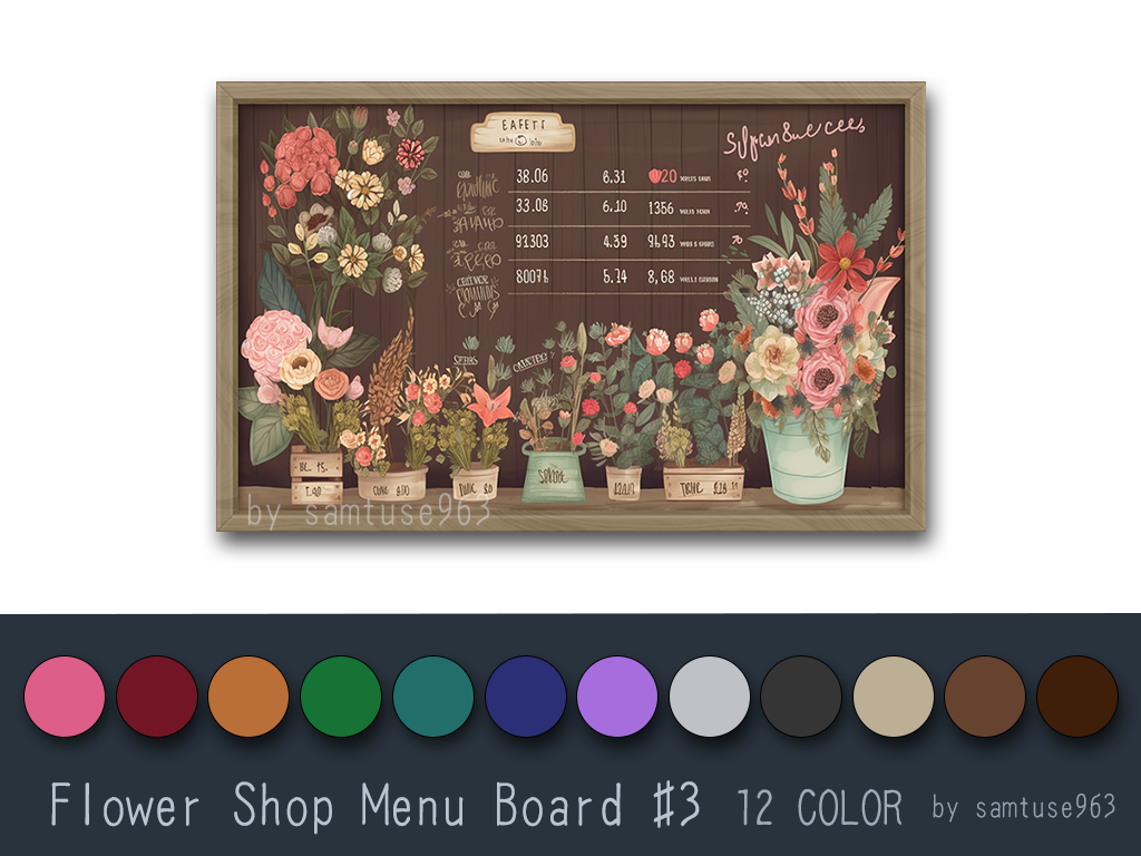 Flower Shop Menu Board #3 Samtuse963 - The Sims 4 Build / Buy - CurseForge