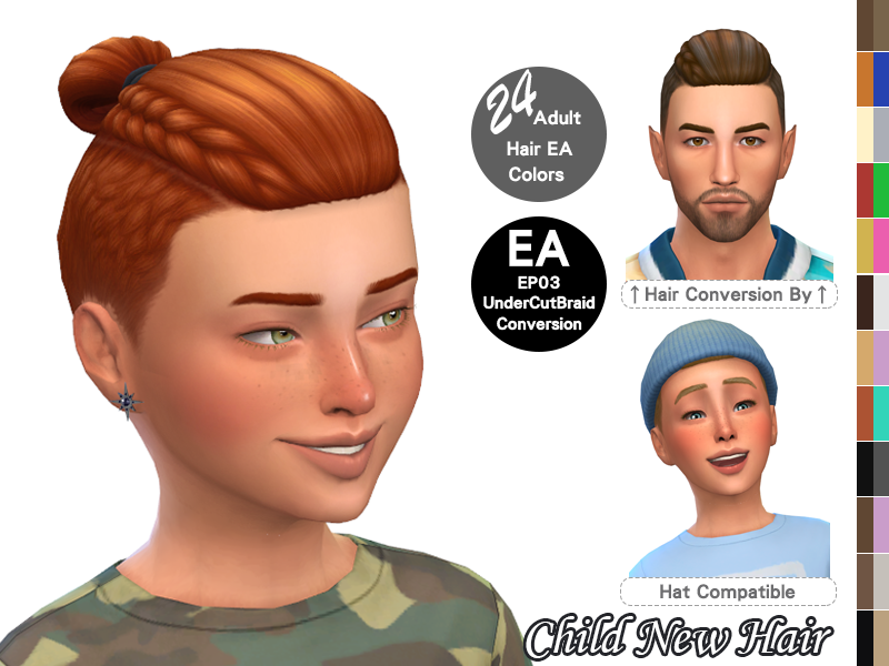 Child UnderCut Braid Hair - The Sims 4 Create a Sim - CurseForge