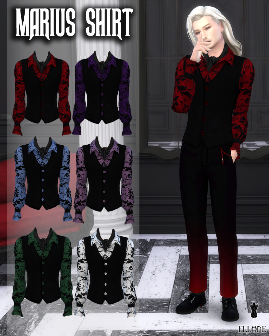 Marius Shirt (Sanguine Society Collection) - The Sims 4 Create a Sim ...