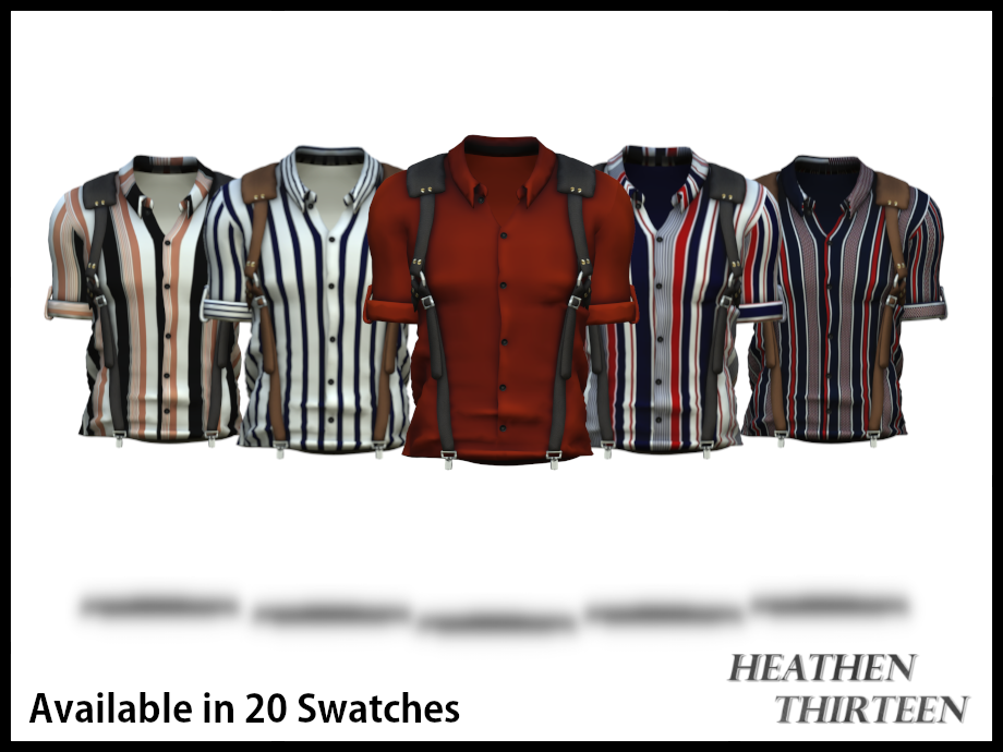 Harness Suspendered Casual Short Sleeve Shirt - The Sims 4 Create a Sim ...