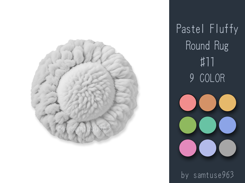 Pastel Fluffy Round Dance Rug #11 Samtuse963 - The Sims 4 Build / Buy ...