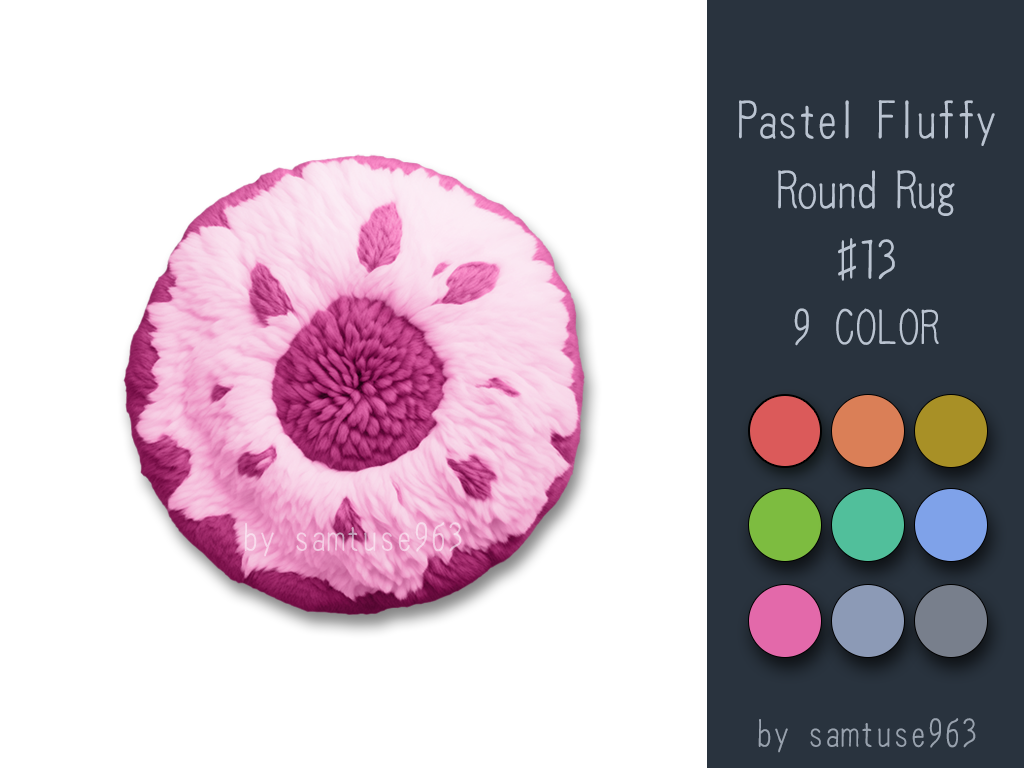 Pastel Fluffy Round Dance Rug #13 Samtuse963 - The Sims 4 Build / Buy ...