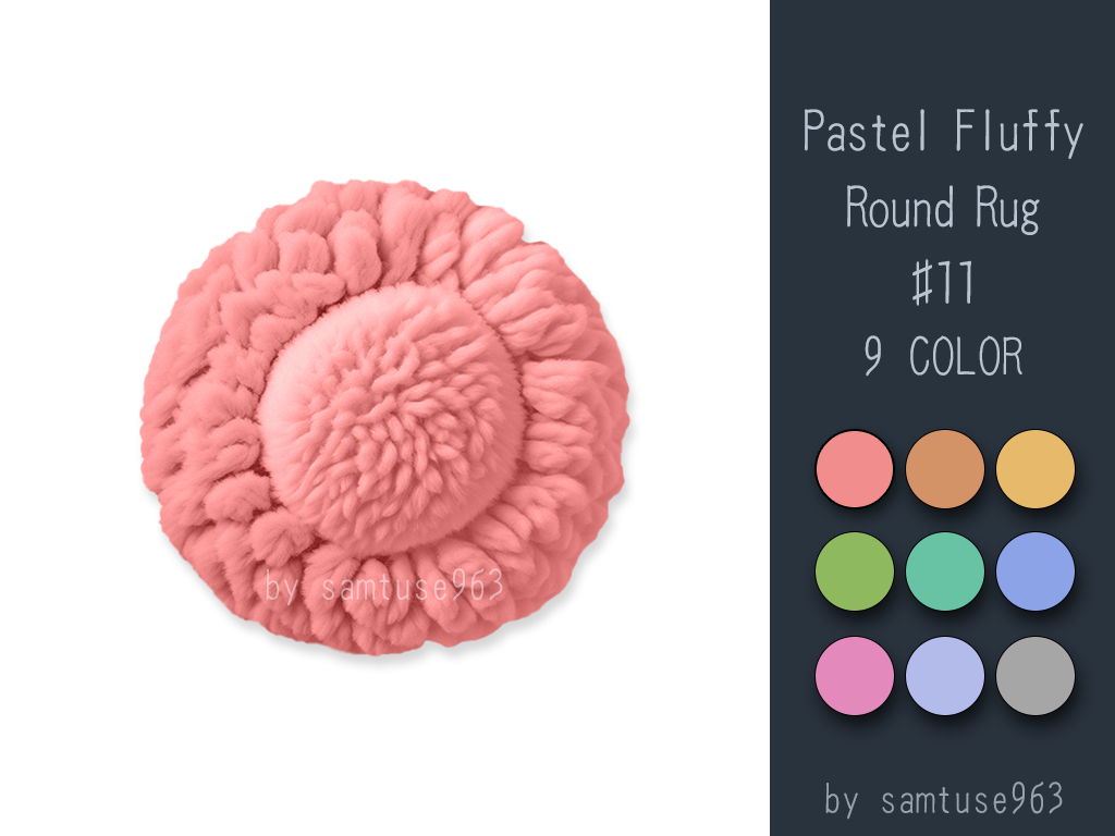 Pastel Fluffy Round Dance Rug #11 Samtuse963 - The Sims 4 Build / Buy ...