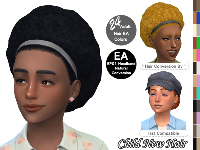 Child Headband Natural Hair - The Sims 4 Create a Sim - CurseForge