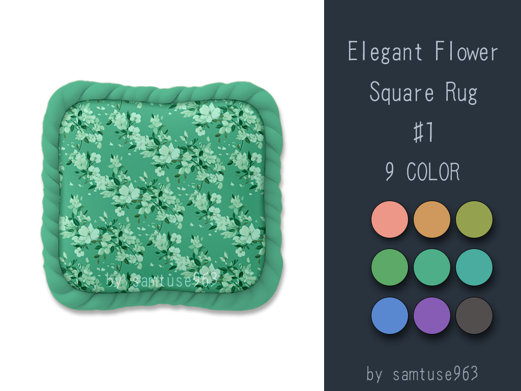 Elegant Flower Square Dance Rug #1 Samtuse963 - The Sims 4 Build / Buy ...