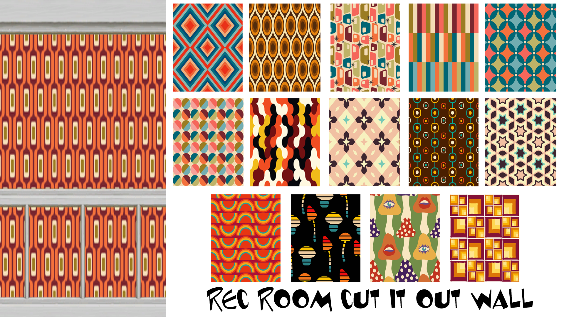 FC-Retro RecRoom- Cut It Out Wall Screenshots - Build / Buy - The Sims 4