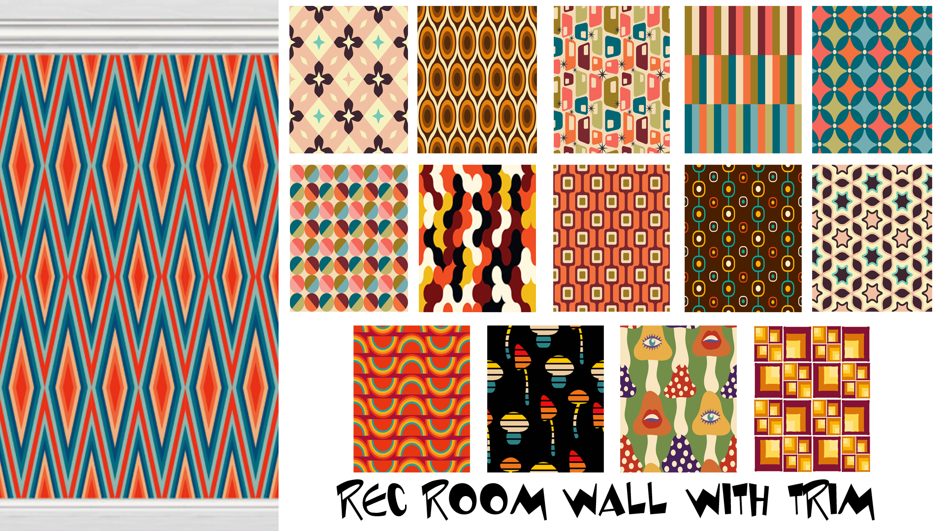 FC-Retro RecRoom- With Trim Wall - The Sims 4 Build / Buy - CurseForge