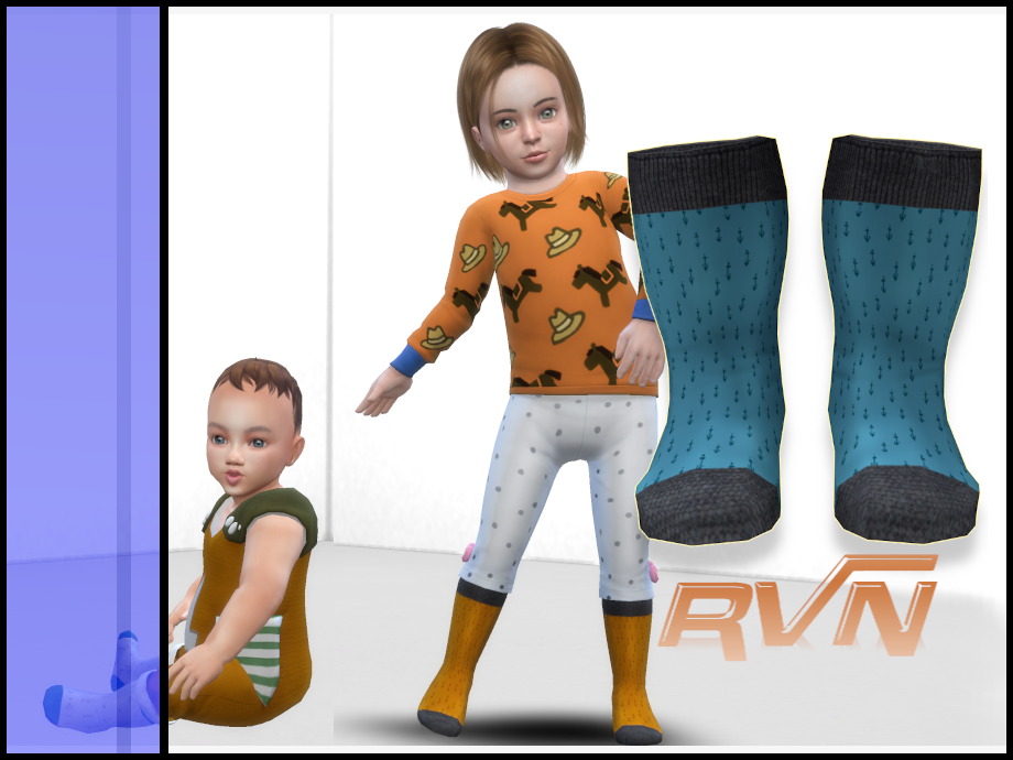 Install Sailor Print Mid-Calf Socks for Infants and Toddler (Acc Socks ...