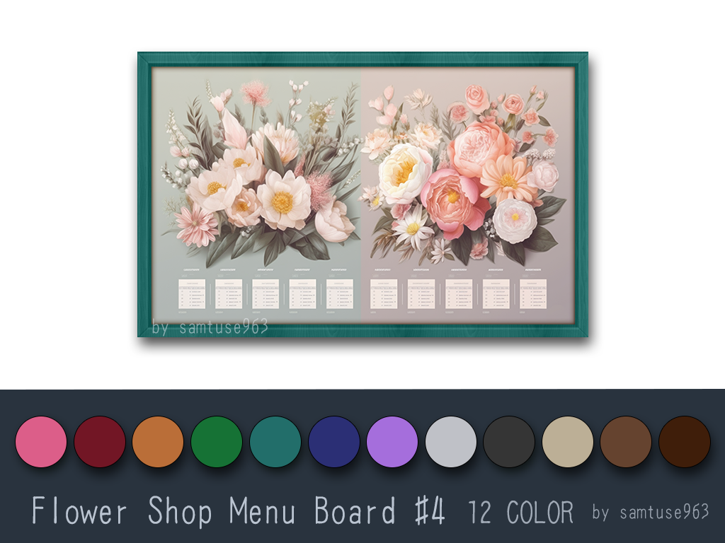 Flower Shop Menu Board #4-Samtuse963 - Screenshots - The Sims 4 Build ...