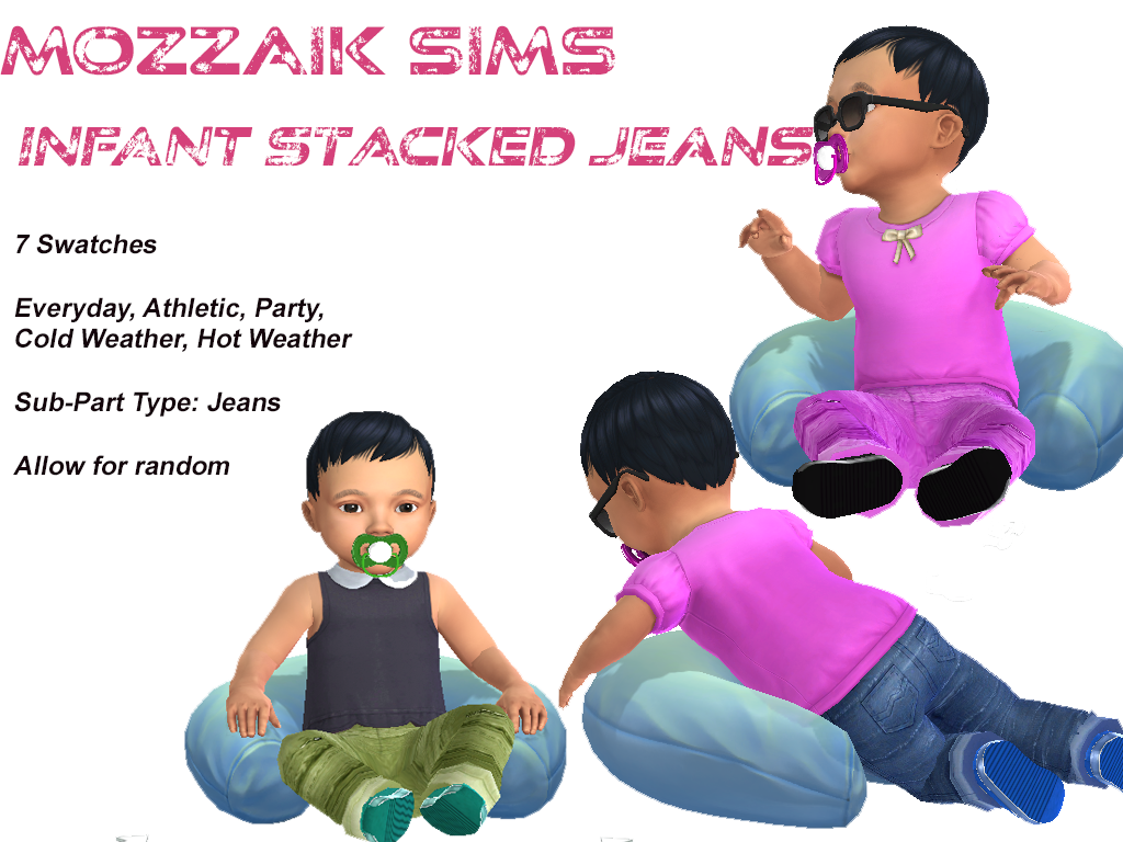 Infant Stacked Jeans Spring Colors - Gallery - The Sims 4 Create a Sim ...