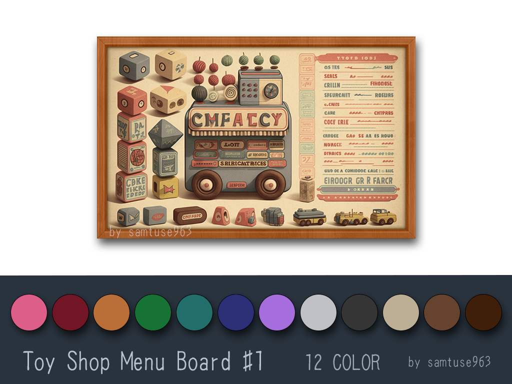 Toy Shop Menu Board #1 Samtuse963 - The Sims 4 Build / Buy - CurseForge