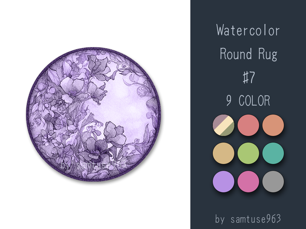 Watercolor Round Dance Rug #7 Samtuse963 - The Sims 4 Build / Buy ...