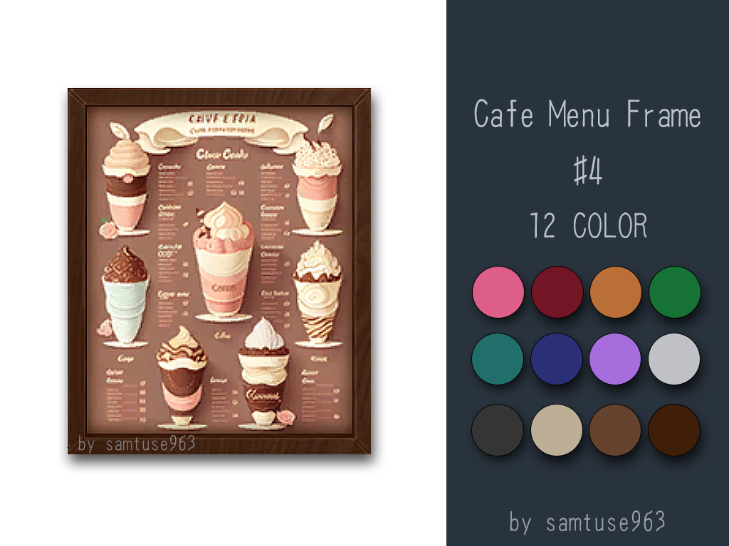 Cafe Menu Frame #4 Samtuse963 - The Sims 4 Build / Buy - CurseForge