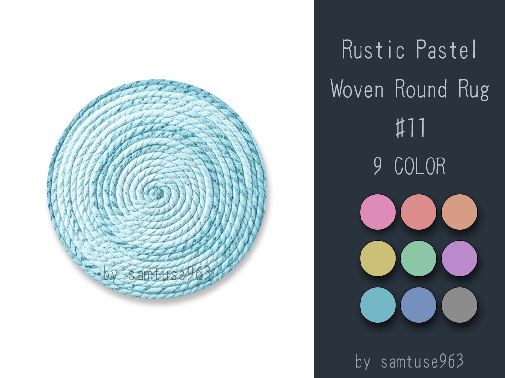 Rustic Pastel Woven Round Dance Rug #11 Samtuse963 - The Sims 4 Build ...