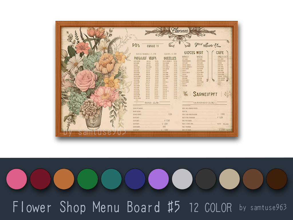 Flower Shop Menu Board #5 Samtuse963 - The Sims 4 Build / Buy - CurseForge