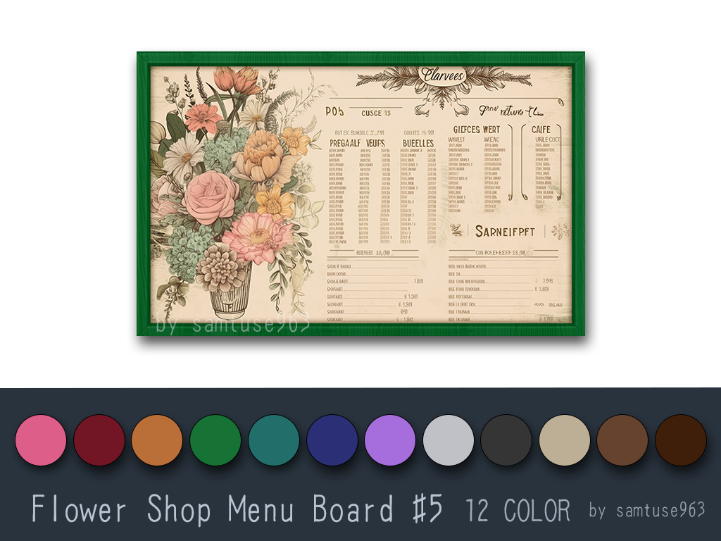 Flower Shop Menu Board #5 Samtuse963 - The Sims 4 Build / Buy - CurseForge