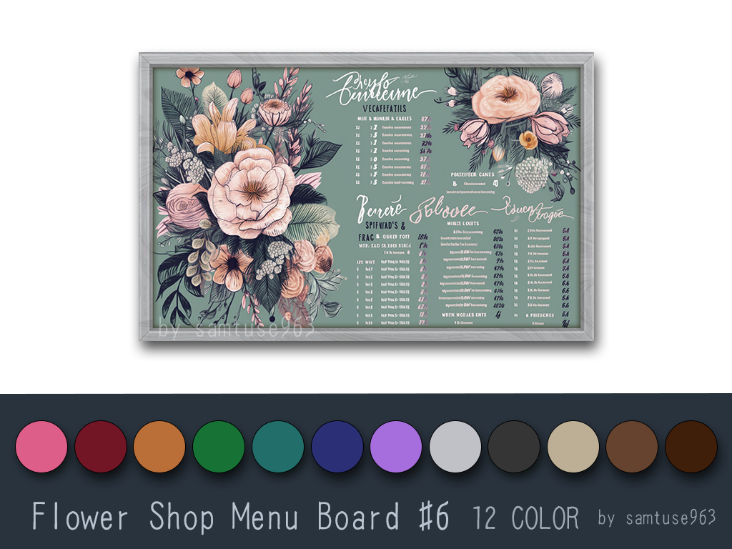 Flower Shop Menu Board #6 Samtuse963 - The Sims 4 Build / Buy - CurseForge
