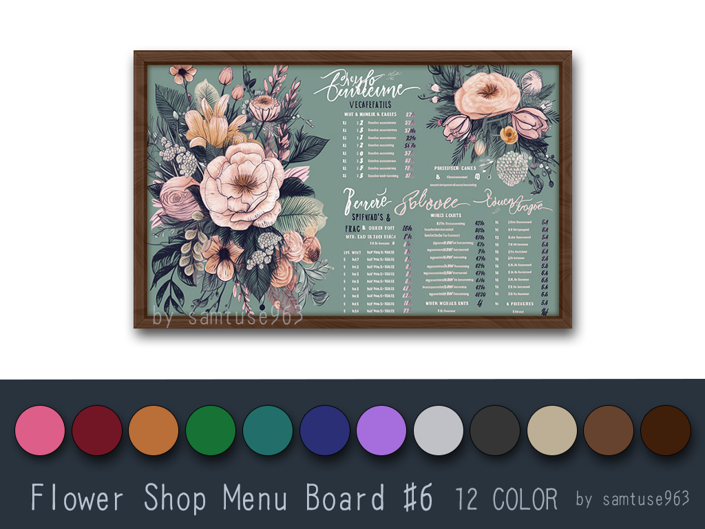 Flower Shop Menu Board #6 Samtuse963 - The Sims 4 Build / Buy - CurseForge