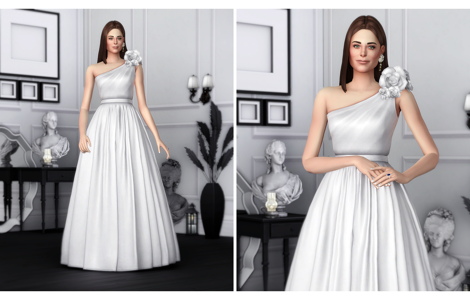 Princess of XI - Draped Shoulder Gown - The Sims 4 Create a Sim ...