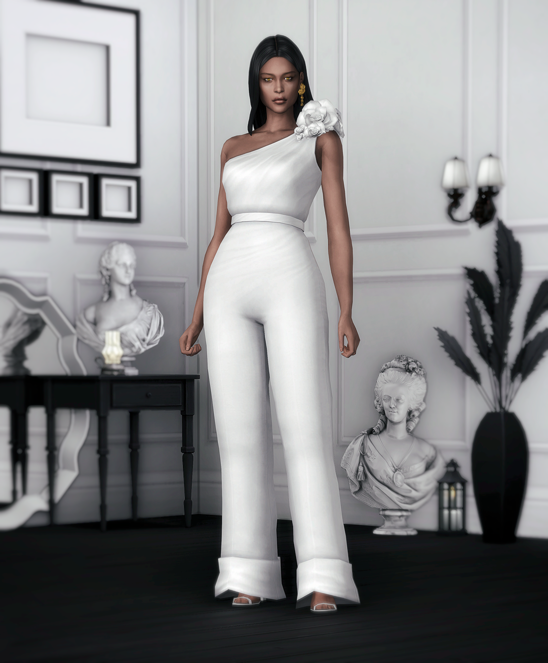 Princess of XI - Draped Shoulder Jumpsuit - The Sims 4 Create a Sim ...