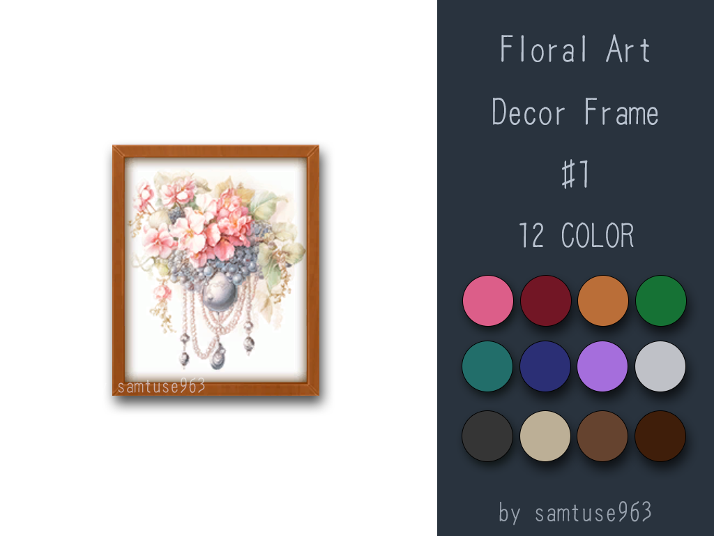 Floral Art Decor Frame #1-Samtuse963 - Gallery - The Sims 4 Build / Buy ...