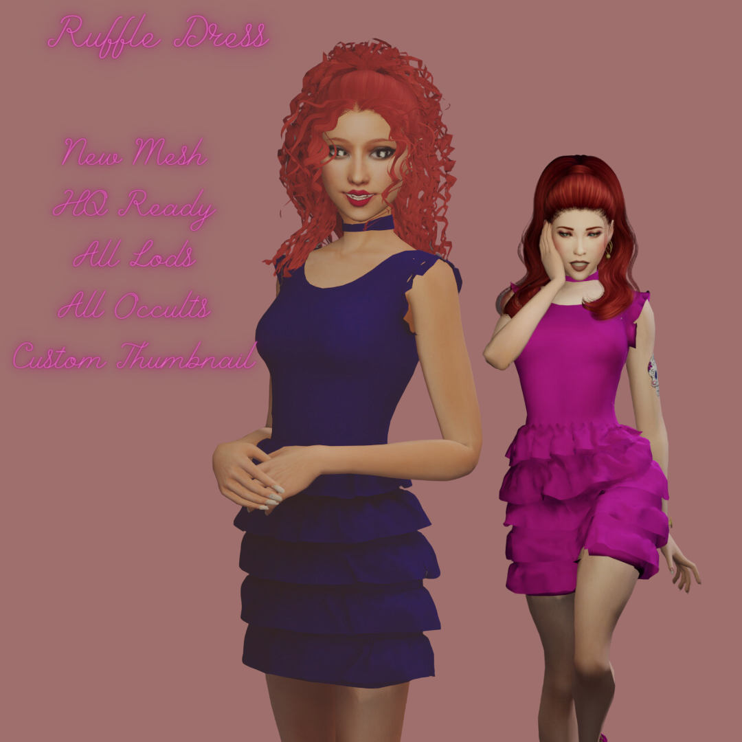 Short Ruffle Dress - The Sims 4 Create a Sim - CurseForge