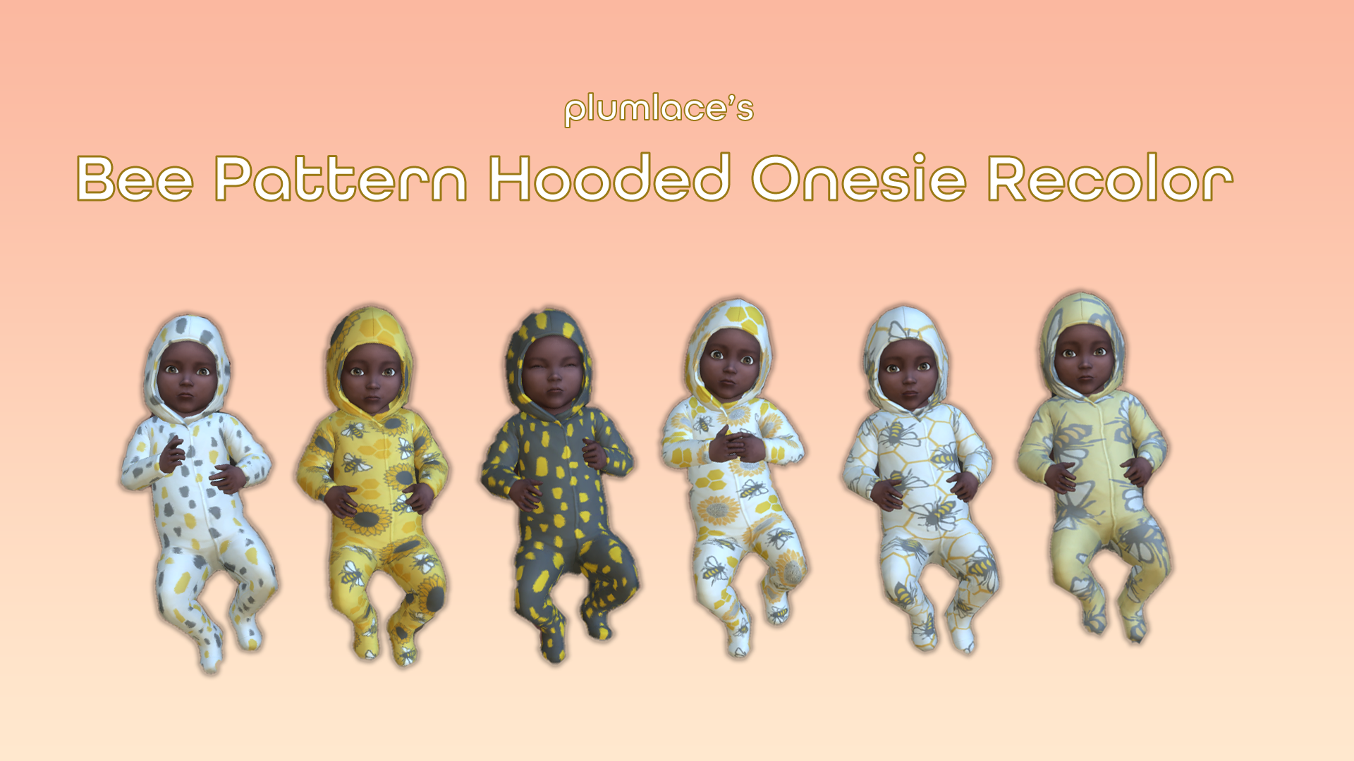 Bee Pattern Hooded Onesie - The Sims 4 Create a Sim - CurseForge
