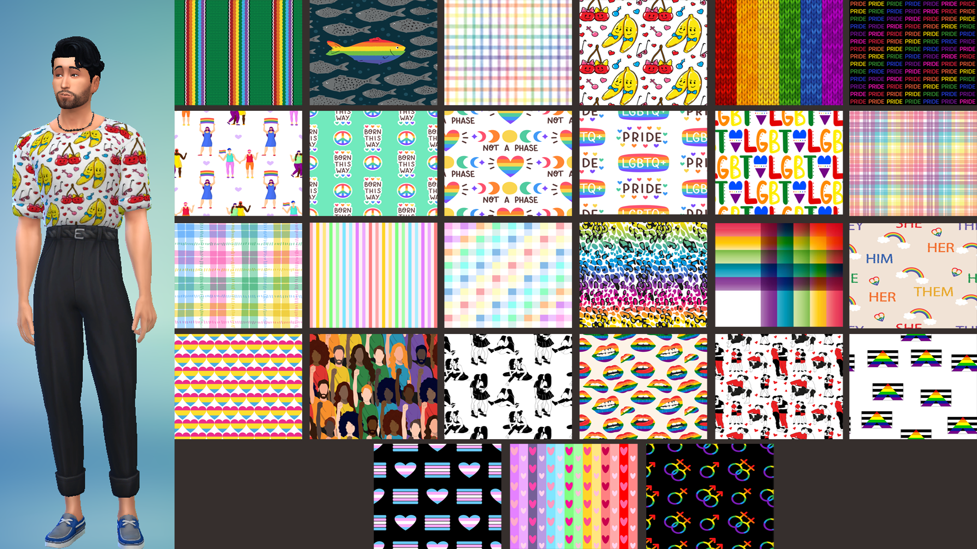 FC-PRIDE 23-T SHIRT AND ROLLED JEANS - Screenshots - The Sims 4 Create ...