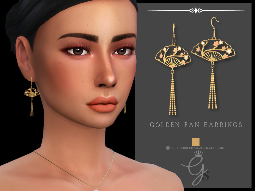 Golden Fan Earring - Screenshots - The Sims 4 Create a Sim - CurseForge