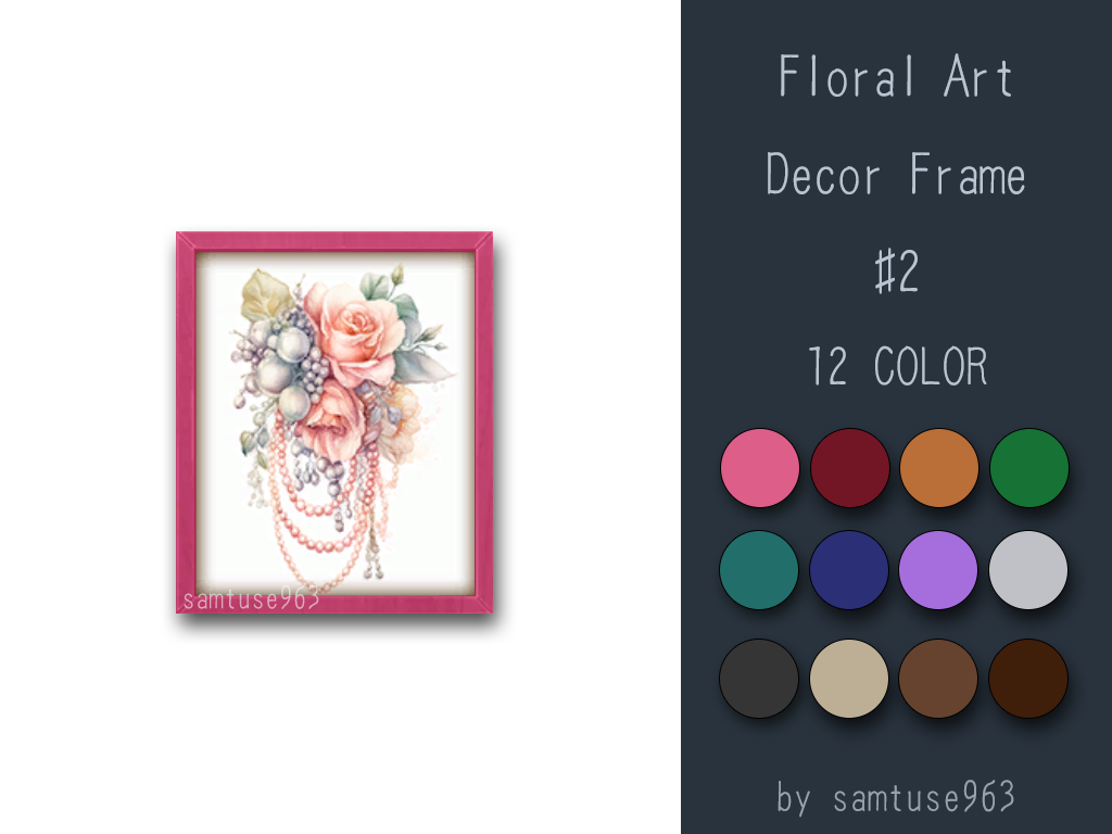 Floral Art Decor Frame #2-Samtuse963 - The Sims 4 Build / Buy - CurseForge