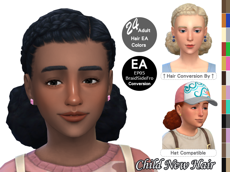 Child Braid Side Fro Hair - The Sims 4 Create a Sim - CurseForge