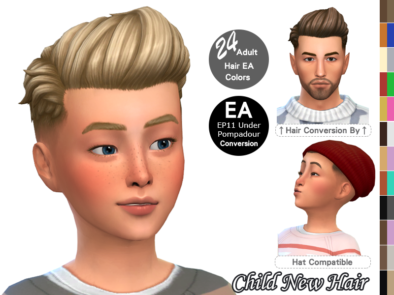 Child Under Pompadour Hair - Gallery - The Sims 4 Create a Sim - CurseForge